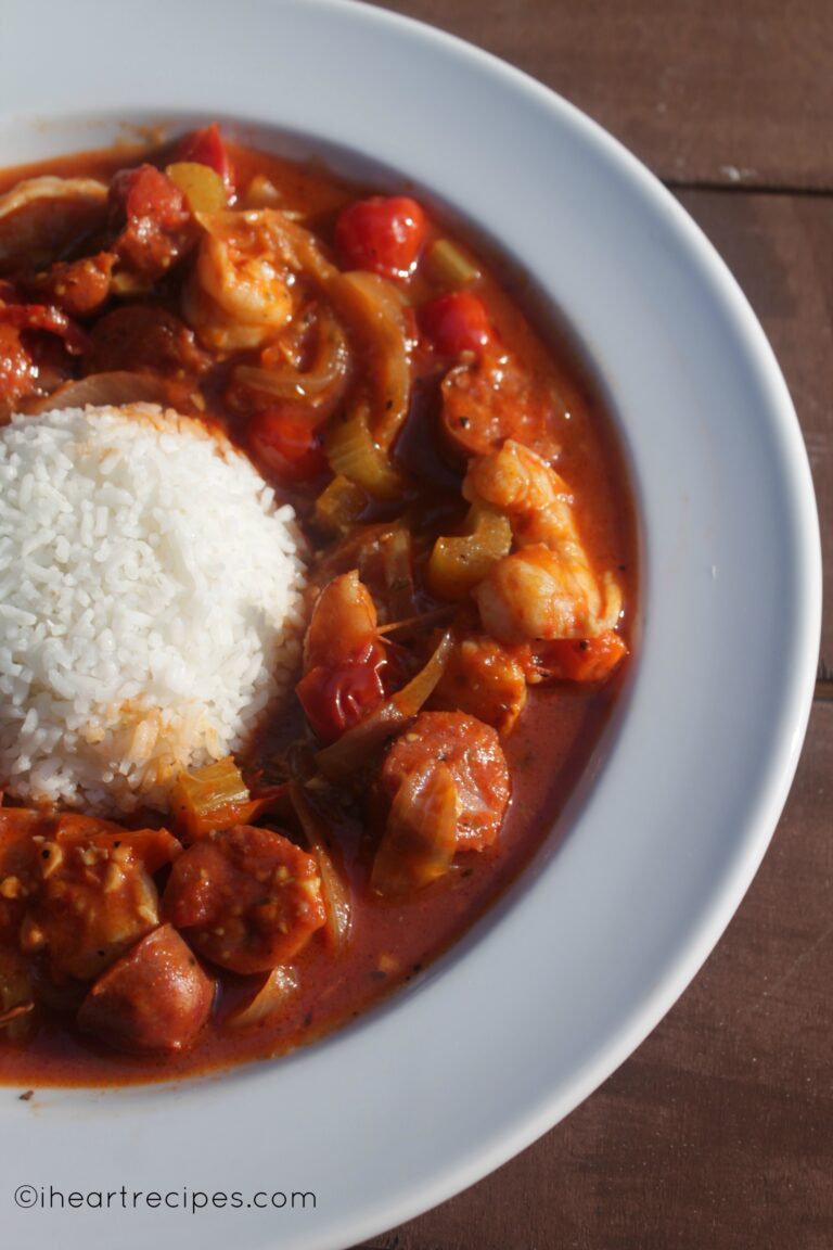 Shrimp & Sausage Creole Recipe | I Heart Recipes