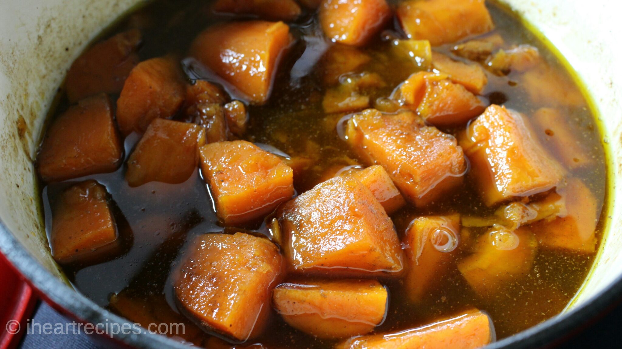 Stovetop Bourbon Candied Yams | I Heart Recipes