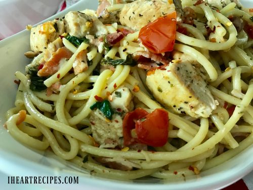 Dinner for Two: Lemony Chicken & Bacon Bucatini | I Heart Recipes