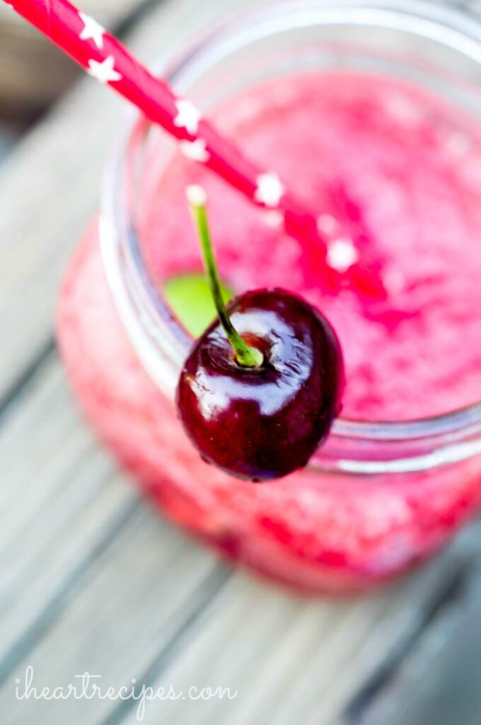 Cherry Lime Vodka Slushie | I Heart Recipes