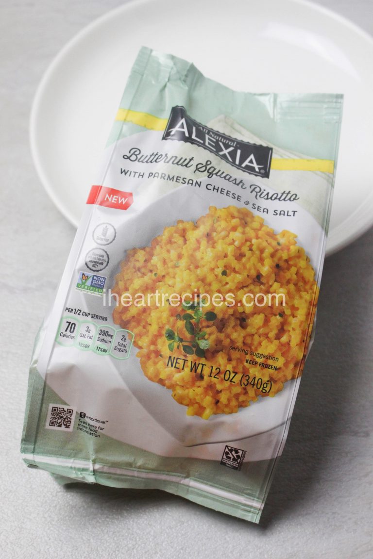 Garlic Butter Shrimp Over Alexia Butternut Squash Risotto | I Heart Recipes