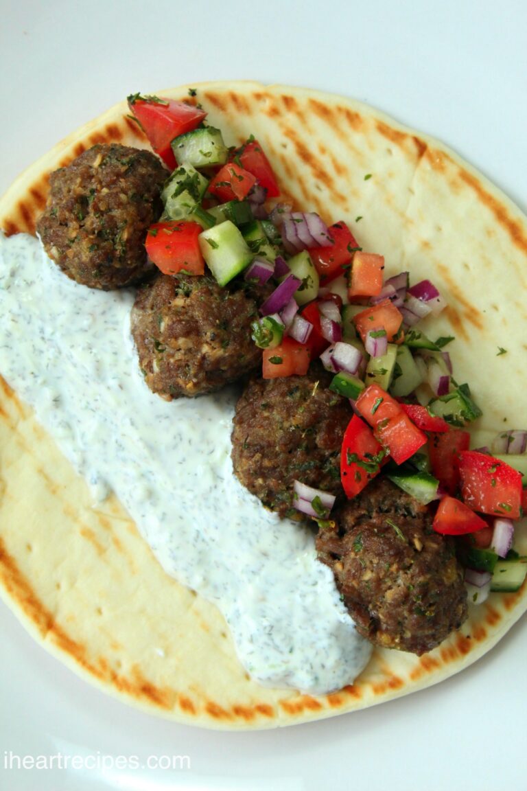 Greek Meatball Gyros (30 Minute Dinner) | I Heart Recipes