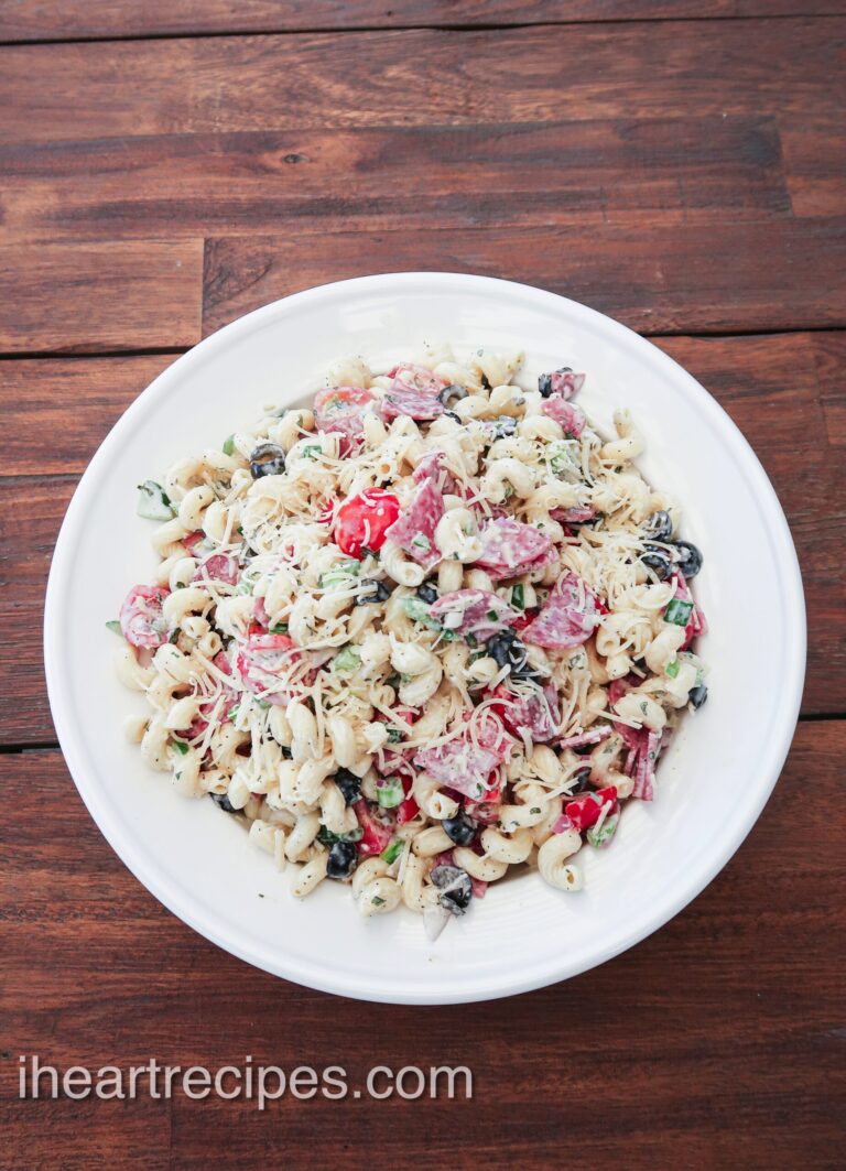 Italian Pasta Salad with Salami and Parmesan - I Heart Recipes