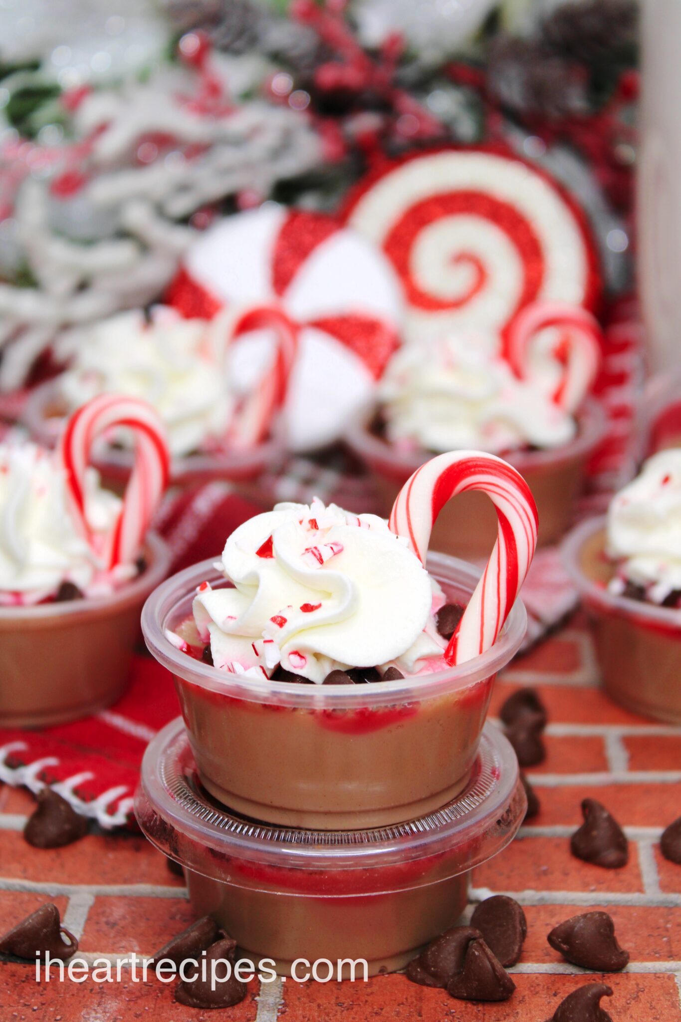 Candy Cane Cocoa Jello Shots - I Heart Recipes