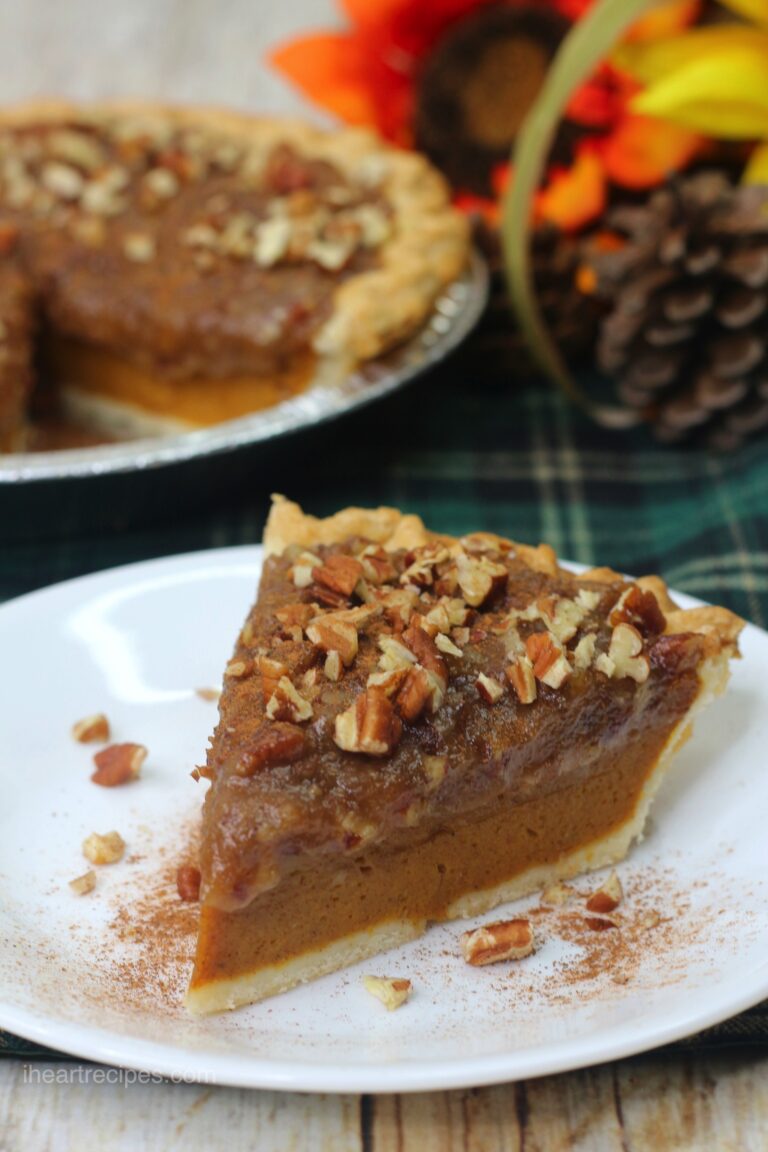 Homemade Pecan Pumpkin Pie | I Heart Recipes