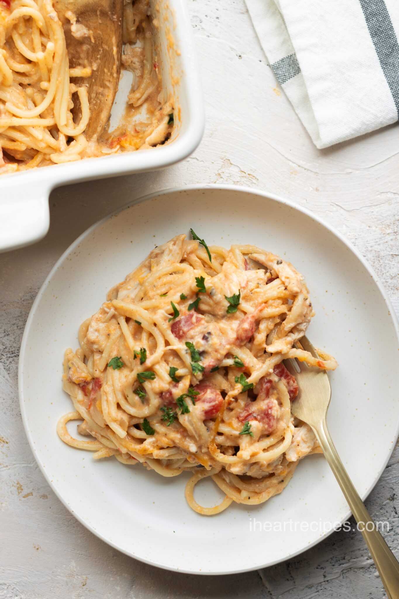 Southern Chicken Spaghetti - I Heart Recipes