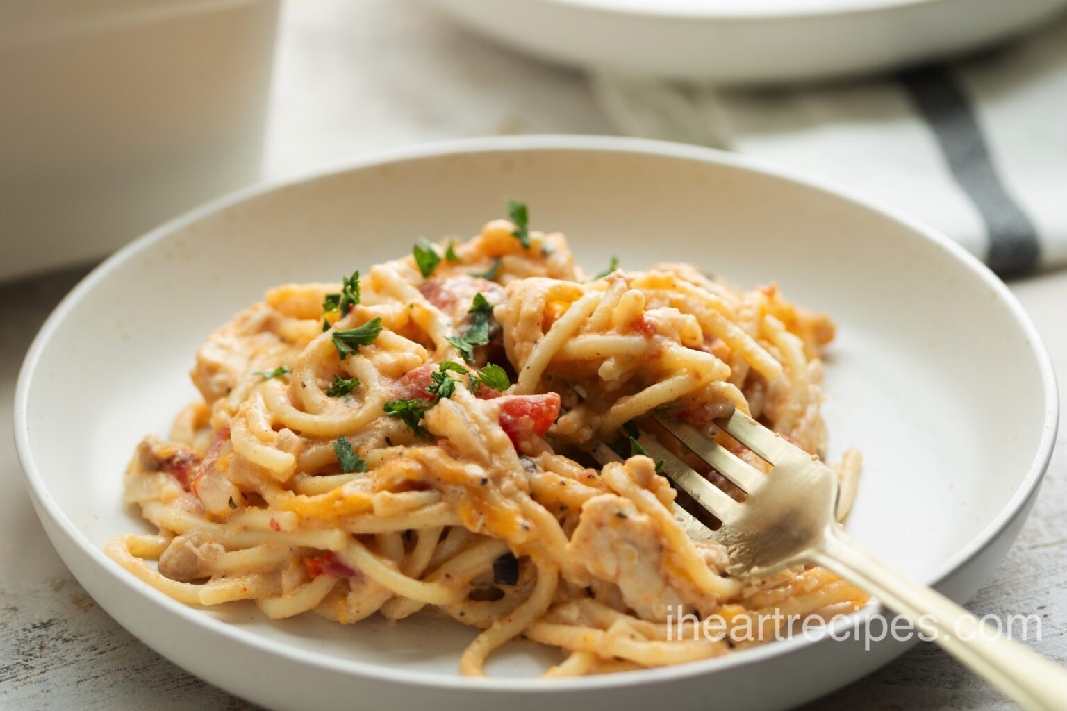 Southern Chicken Spaghetti - I Heart Recipes